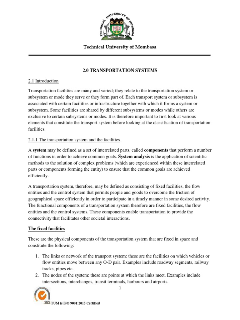 Overview of Transportation Systems | PDF | Technology & Engineering