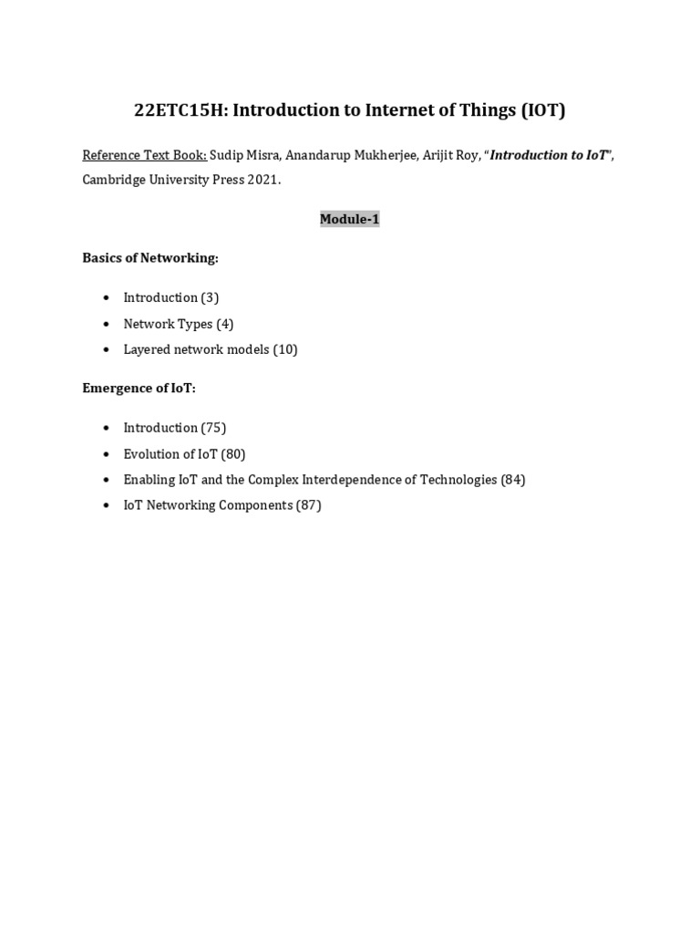 IoT Module1 | PDF | Osi Model | Internet Protocol Suite