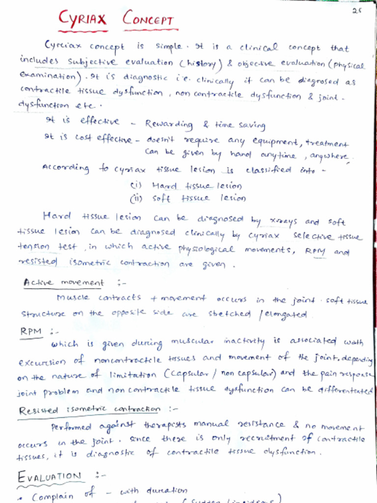 Cyriax Concept | PDF