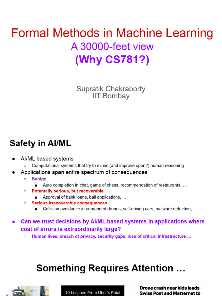 CS781 Lecture0 | PDF | Machine Learning | Formal Methods