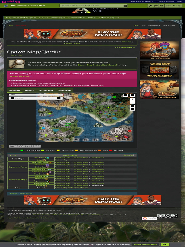 Spawn MapFjordur - ARK Official Community Wiki | PDF | Wiki | Computing