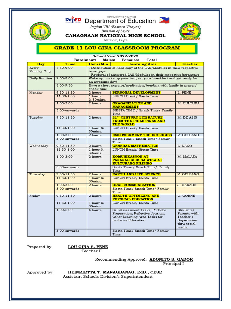 Classroom Program | PDF