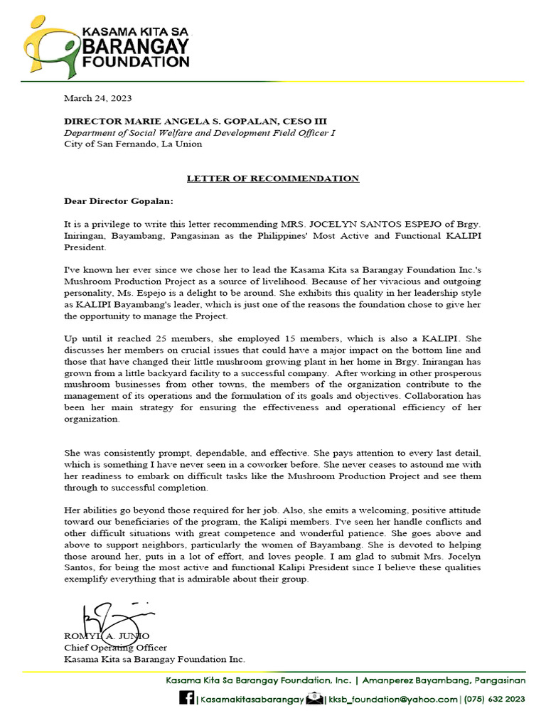 Rec Letter | PDF