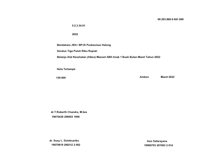 Kwitansi Belanja Alkes | PDF