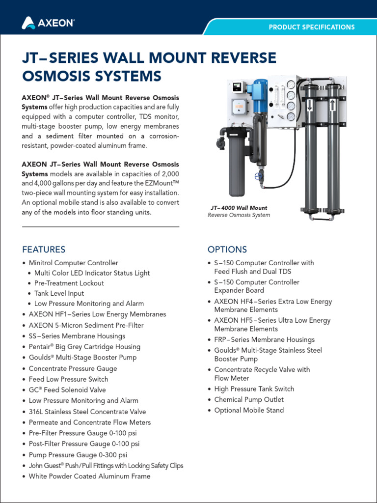 Axeon 7 JT-series Linked | PDF | Membrane | Pump