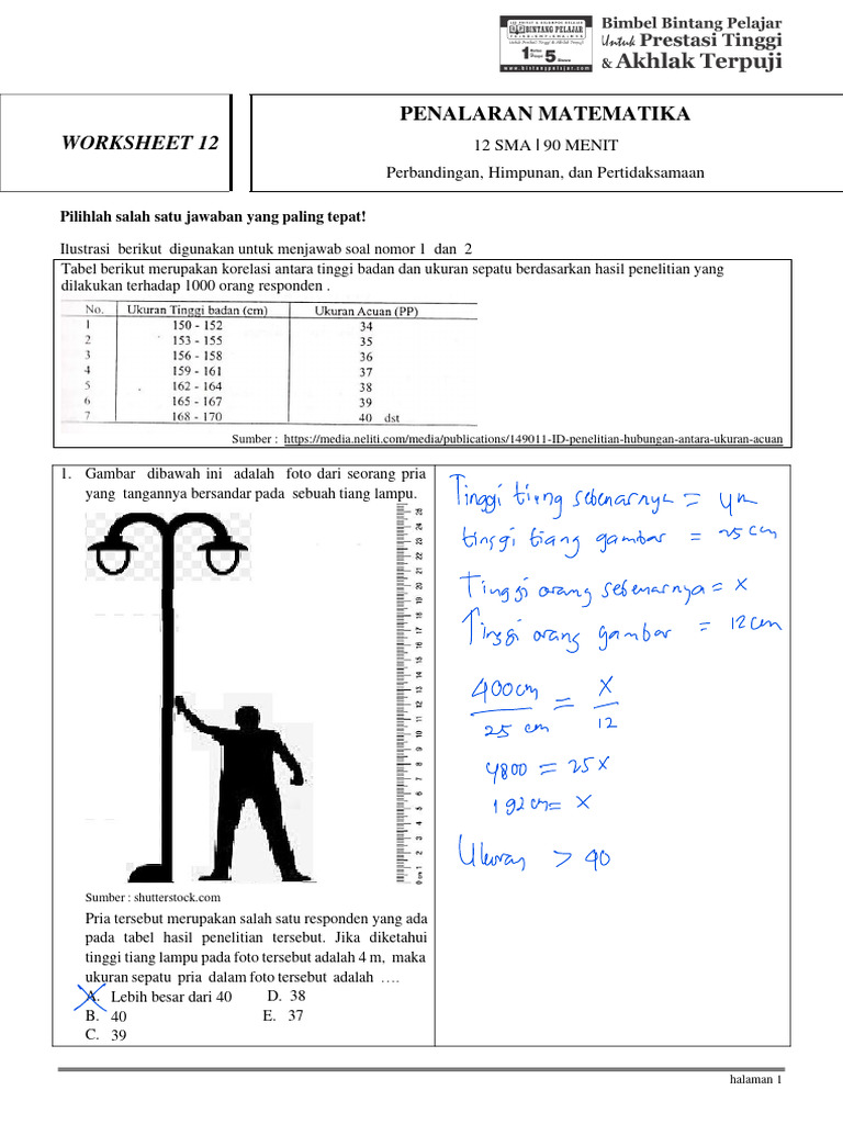 Penalaran Matematika 2 - Perbandingan, Himpunan, Dan Pertidaksamaan ...