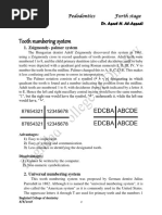 Teeth Numbering System | PDF | Dentistry | Dental Anatomy