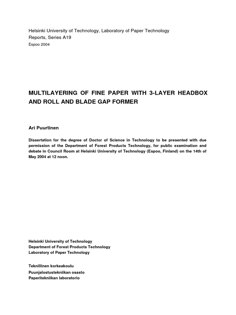 Multilayering Fine Paper Techniques | PDF
