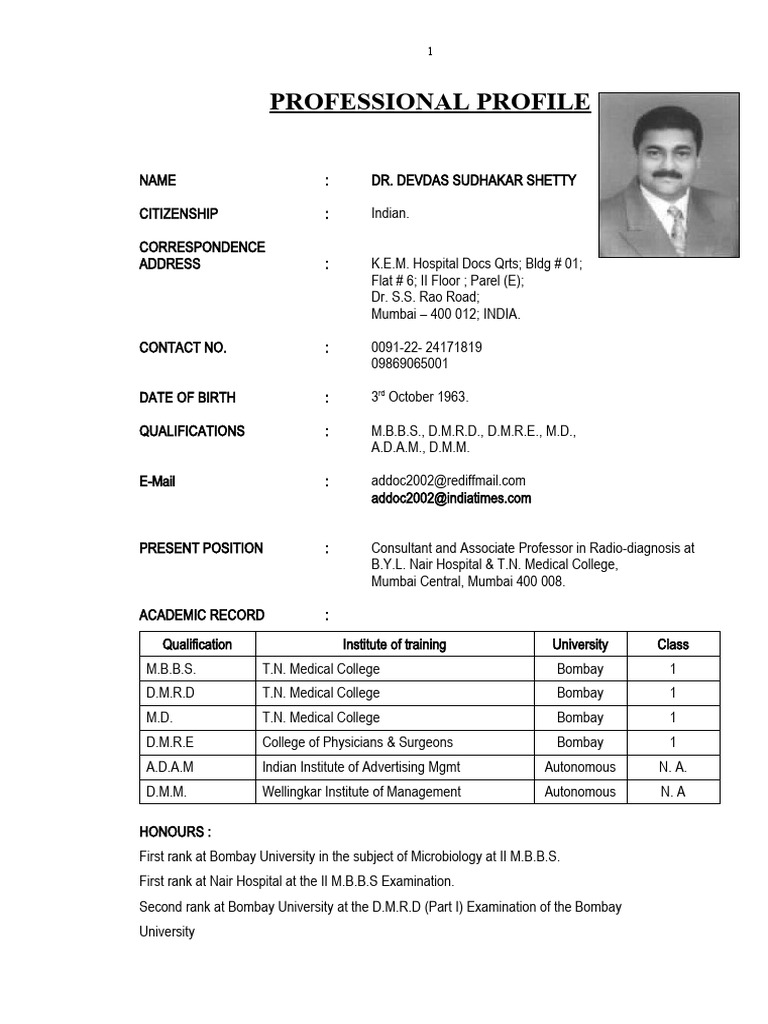 Devdas Sudhakar Shetty - 102572824 | PDF | Radiology | Medical School
