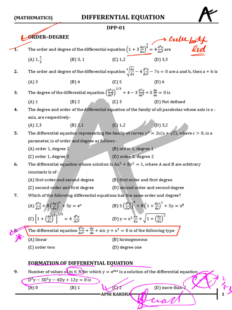 Dpp1 Diff Eq | PDF | Equations | Tangent