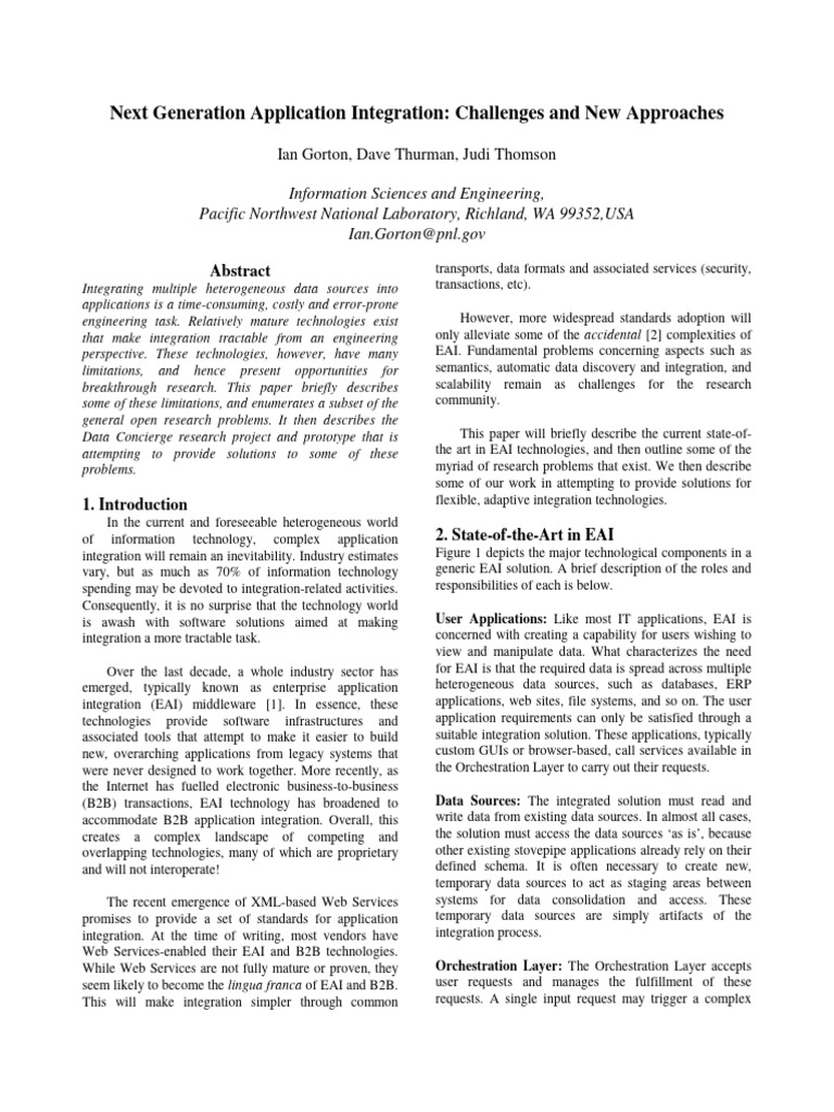 Next Generation Application Integration | PDF