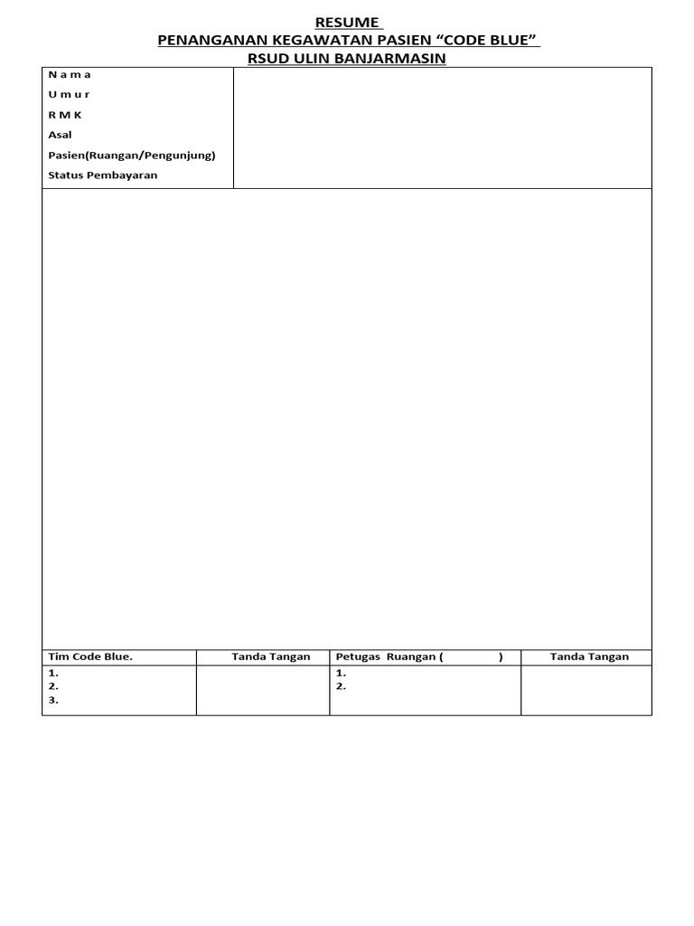 Resume Code Blue | PDF