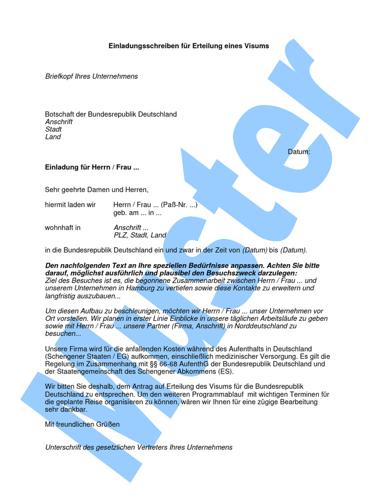 Muster Einladungsschreiben | PDF