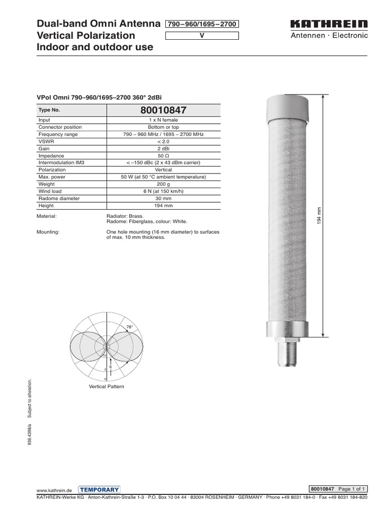 Sca 800-10847 | PDF | Antenna (Radio) | Electricity