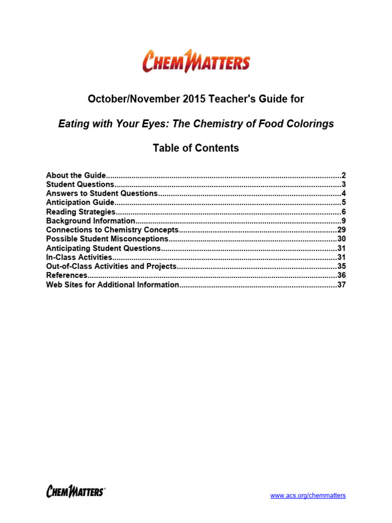Chemmatters TG Oct2015 Food Colorings | PDF | Vitamin A | Turmeric