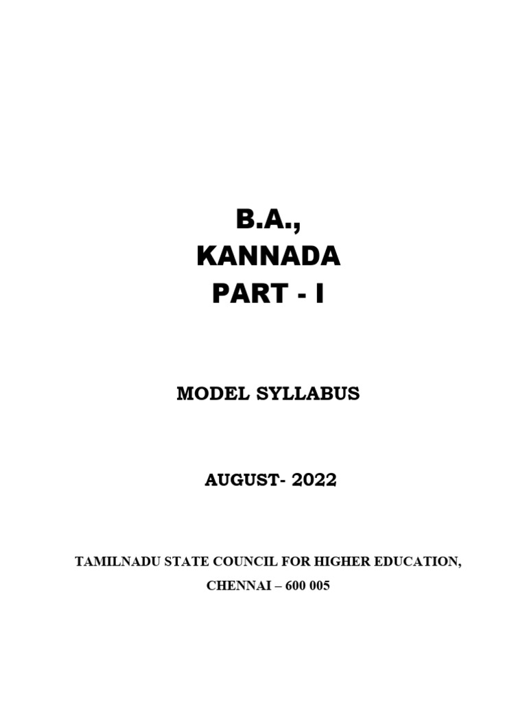 BA Kannada Syllabus Overview 2022 | PDF | Essays | Translations