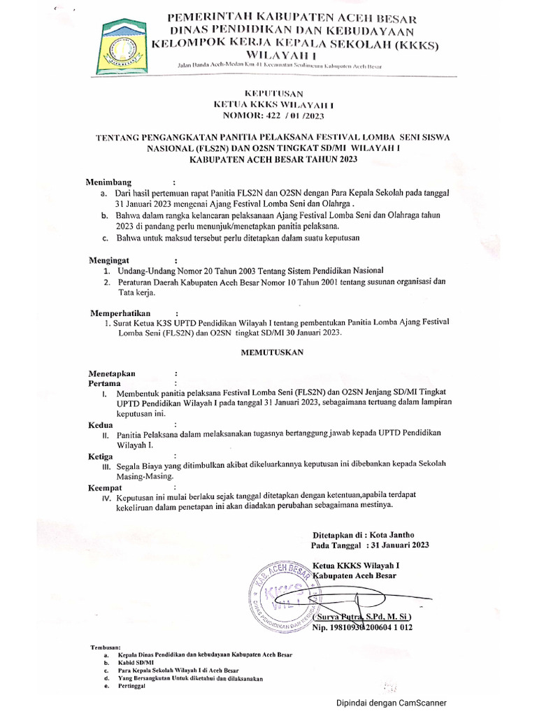 SK Panitia O2sn | PDF