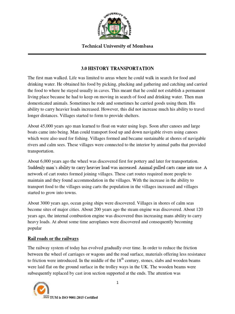 History of Transportation | PDF | Rail Transport | Transport