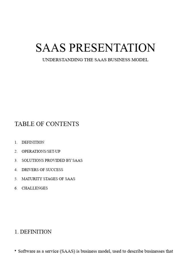 Understanding the SaaS Business Model | PDF | Cloud Computing ...