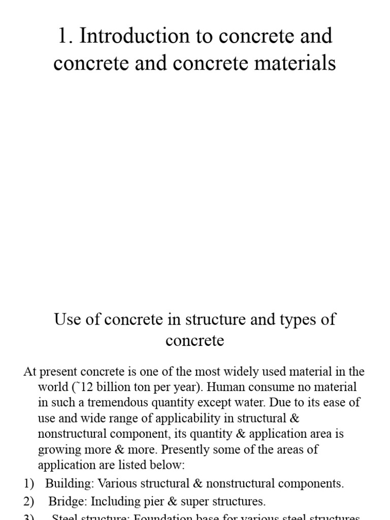 1.introduction To Concrete and Concrete Materials | PDF | Concrete ...