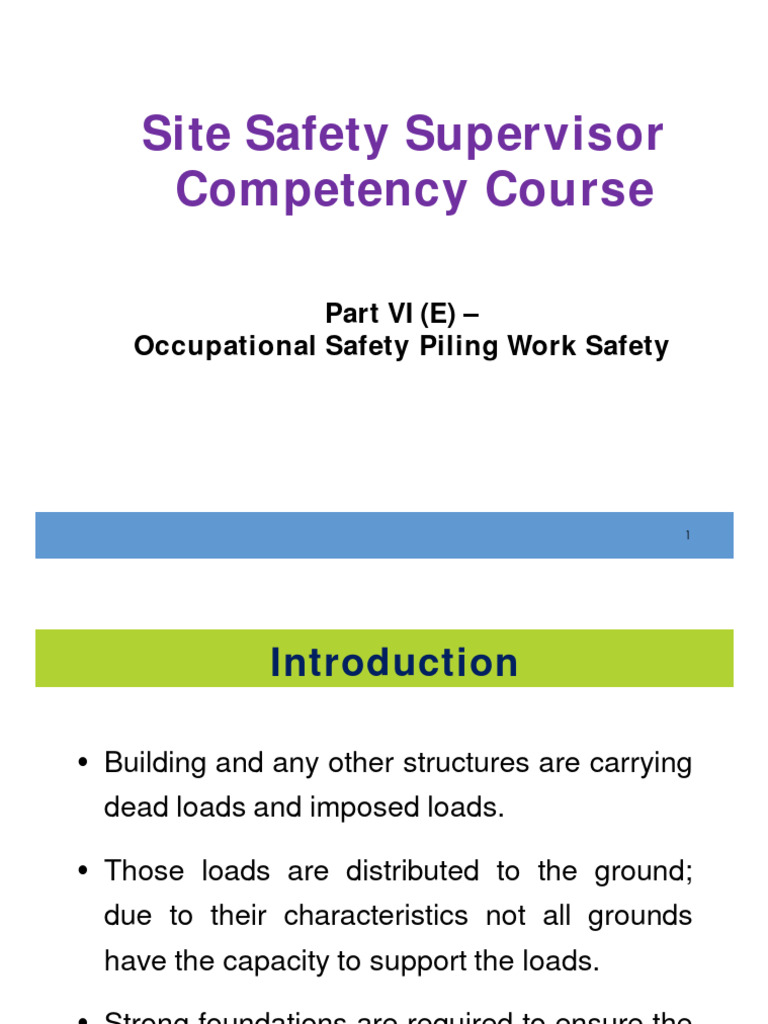 Part VI (E) - Piling Work Safety | PDF | Deep Foundation | Crane (Machine)