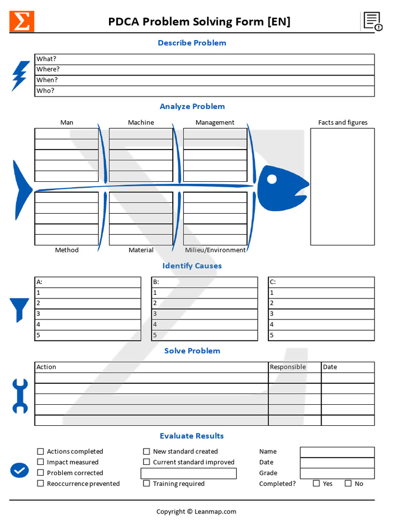 EN PDCA Problem Solving Form | PDF