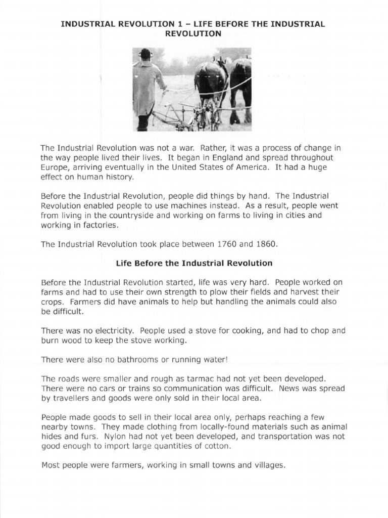 Industrail Revolution Worksheets | PDF