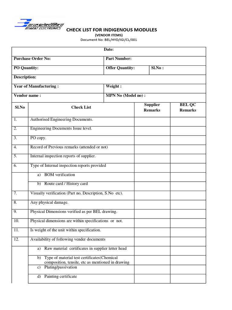 CHECK LIST For Modules | PDF | Printed Circuit Board | Physical Sciences