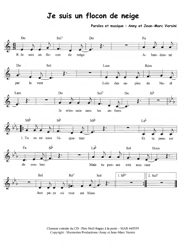Je Suis Un Flocon de Neige | PDF