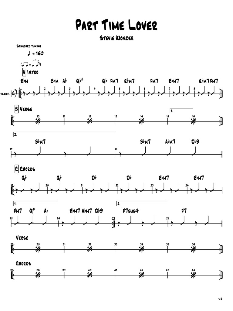 Stevie Wonder - Part-Time Lover | Download Free PDF | Song Structure ...
