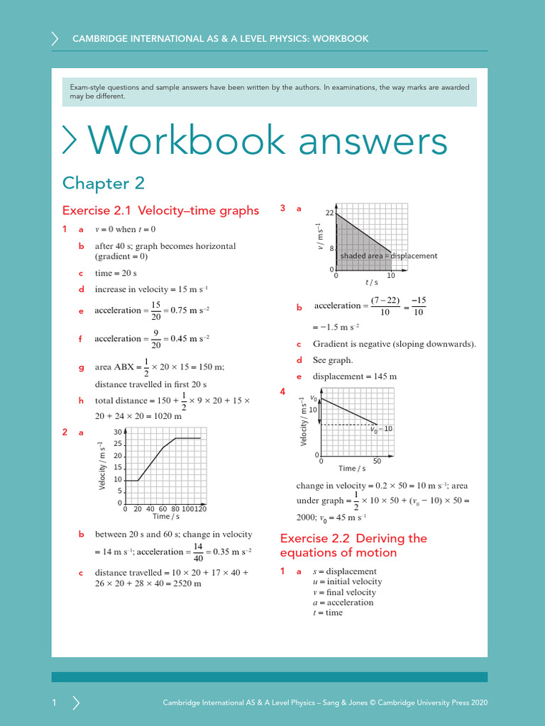 Exercise Answers 2 Asal Physics WB | Download Free PDF | Velocity | Acceleration