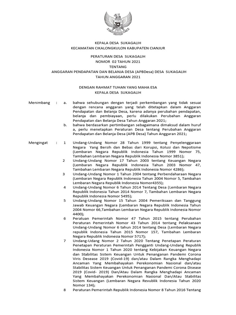 2021 Perdes 3203 Sukagalihcikalongkulon 002 | PDF