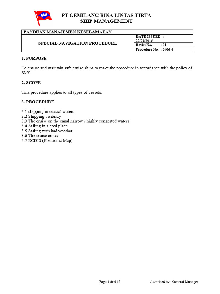 Special Navigation Procedures Guide | PDF | Ships | Water
