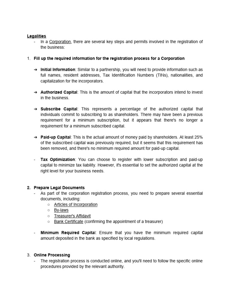 Corporation Registration Process Guide | PDF | Corporations | Notary Public