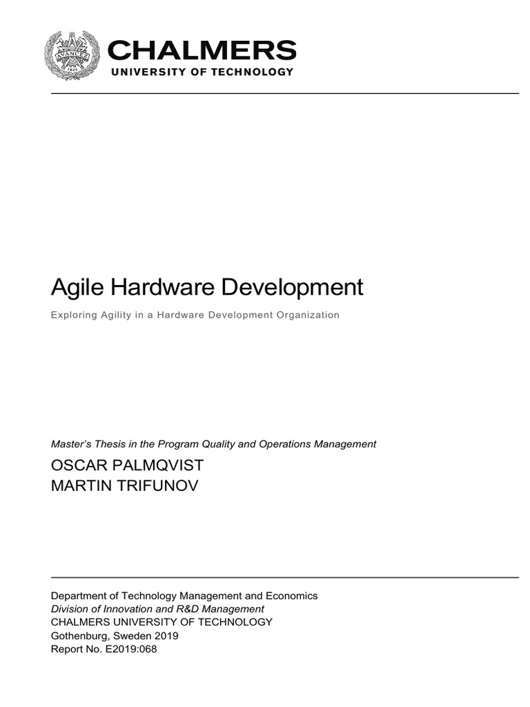 Agile Hardware Development: Oscar Palmqvist Martin Trifunov | PDF ...