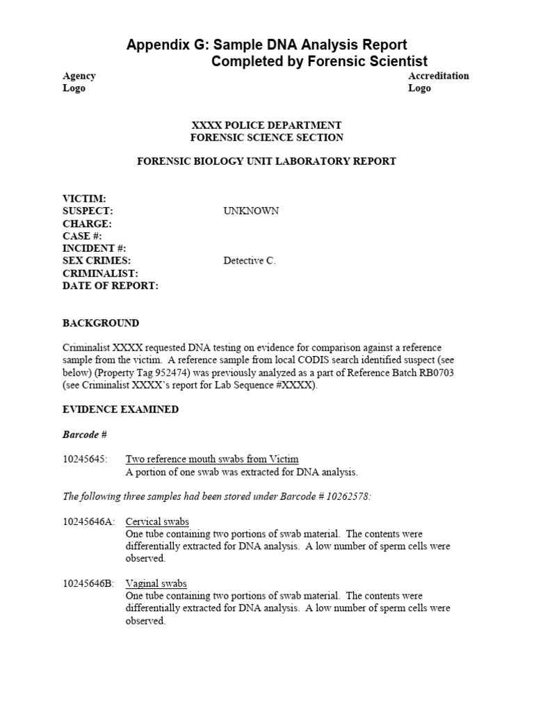 Forensic Report | PDF | Dna Profiling | Polymerase Chain Reaction