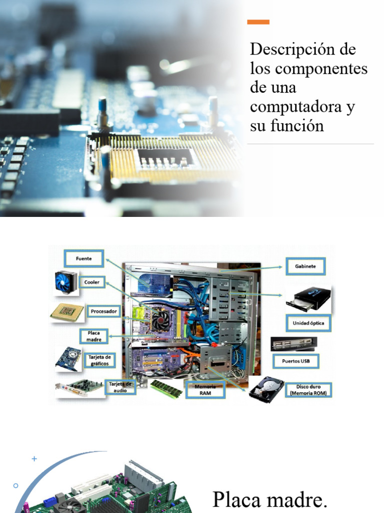Descripción de Los Componentes de Una Computadora y | PDF ...