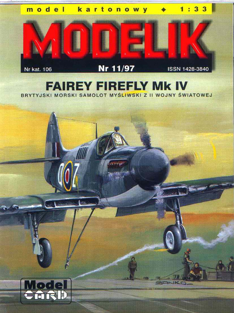 Model Card 106 - Fairey 'Firefly' MK IV (1-33) | PDF