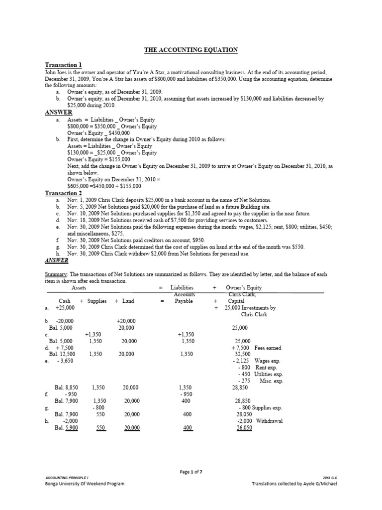 Transactions of Accounting | PDF | Equity (Finance) | Balance Sheet