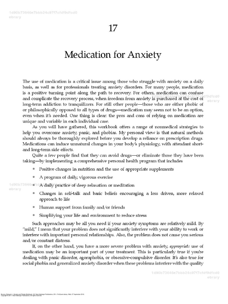 Anxiety and Phobia Workbook | PDF | All Rights Reserved | Psychology