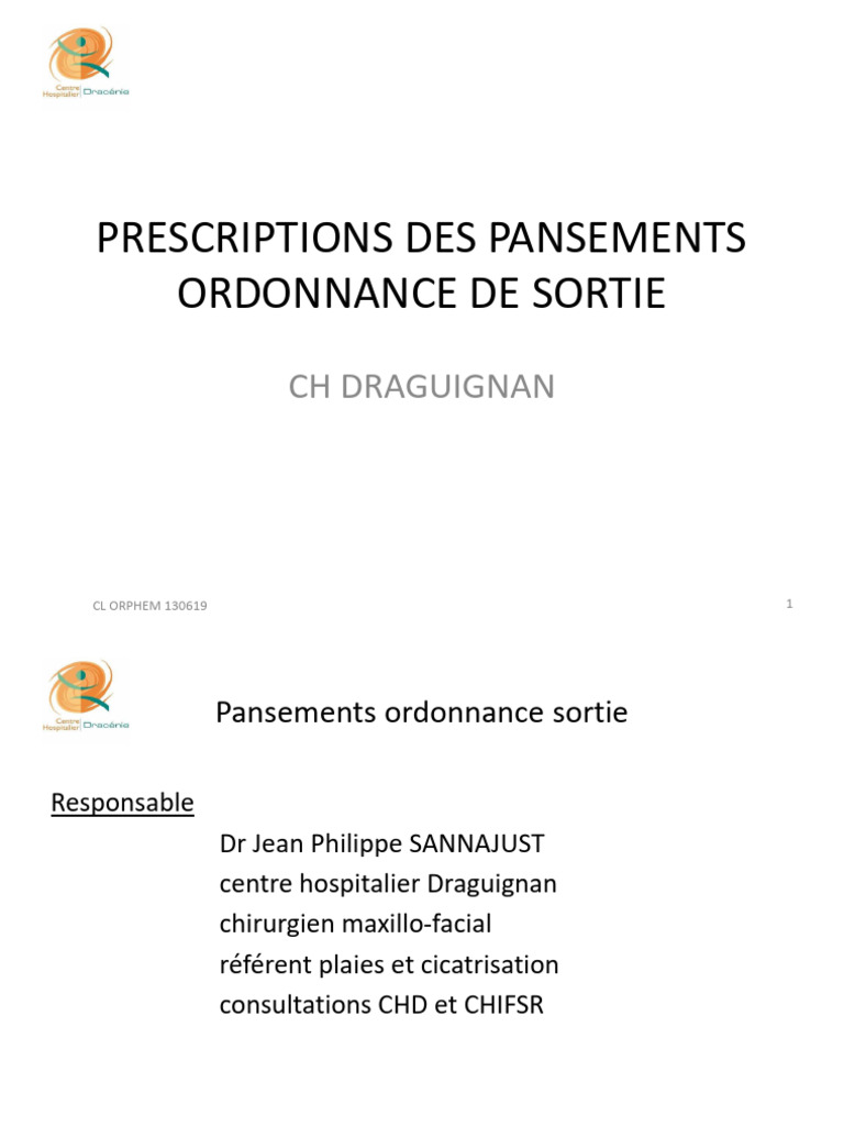 Pansements en Ordonnance de Sortie DR C. Labat | PDF | Sciences et mathématiques | Technologie ...