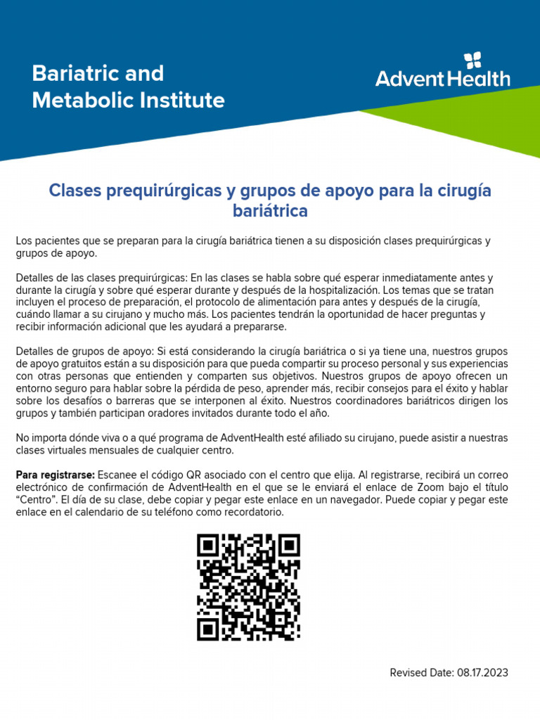 Bariatric Virtual Pre-Operative Class & Support Group Flyer-SPA 08.2023 ...