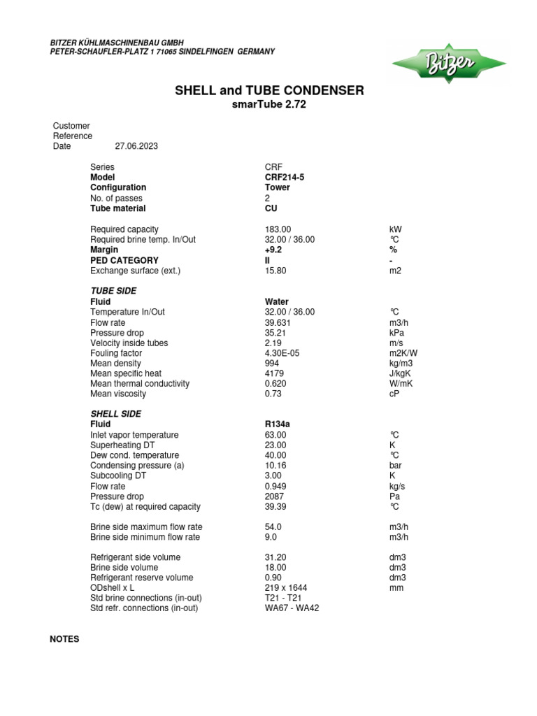 Chiller CRF214-5 Specifications | PDF | Flow Measurement | Pressure