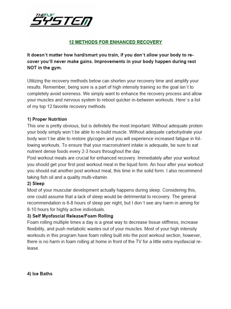 WT Docs. PJF Recovery Protocols | PDF