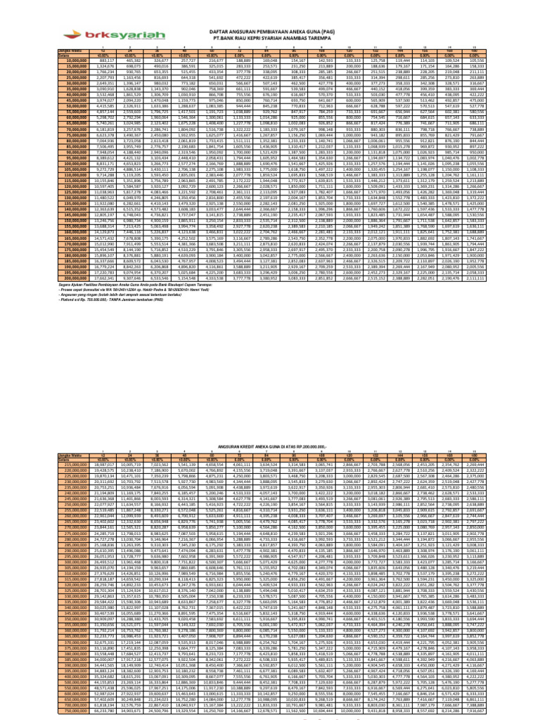 Brosur Tabel Angsuran-Pag | PDF