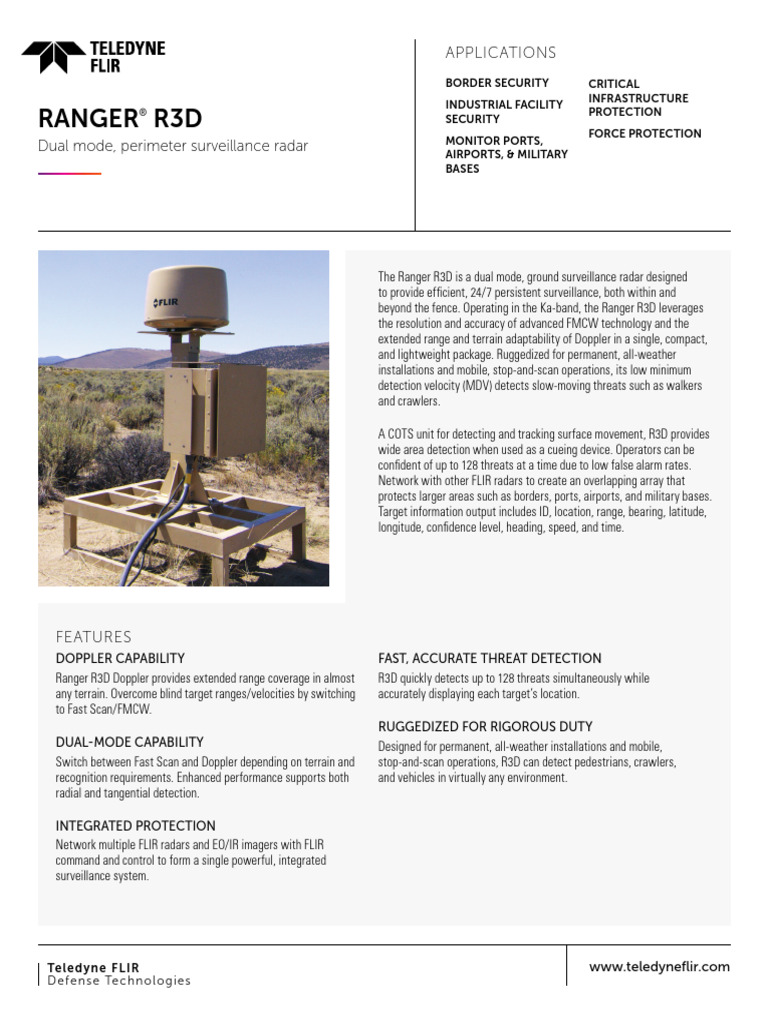 Ranger R3D Datasheet | PDF | Radar | Telecommunications Engineering