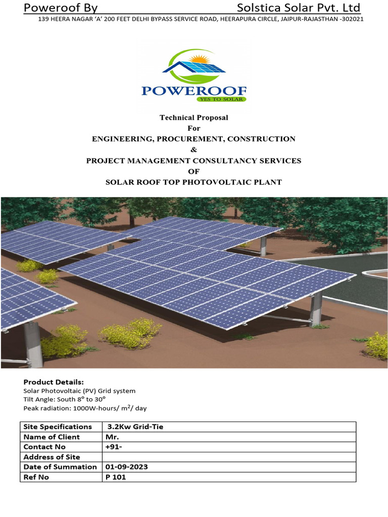 Poweroof - Mono Quotation 3 KW 1Ph | PDF | Photovoltaics | Photovoltaic ...
