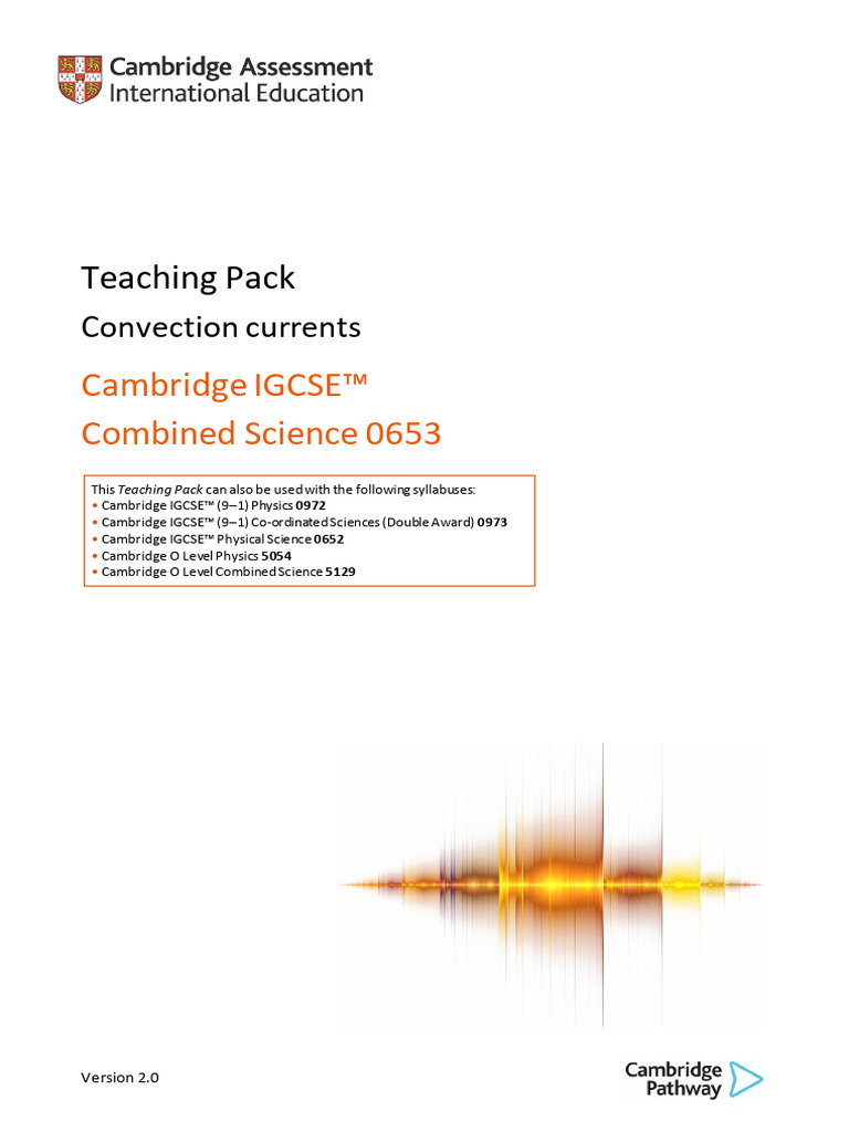 Teaching Pack, Convection Currents, Cambridge IGCSE, Combined Science ...