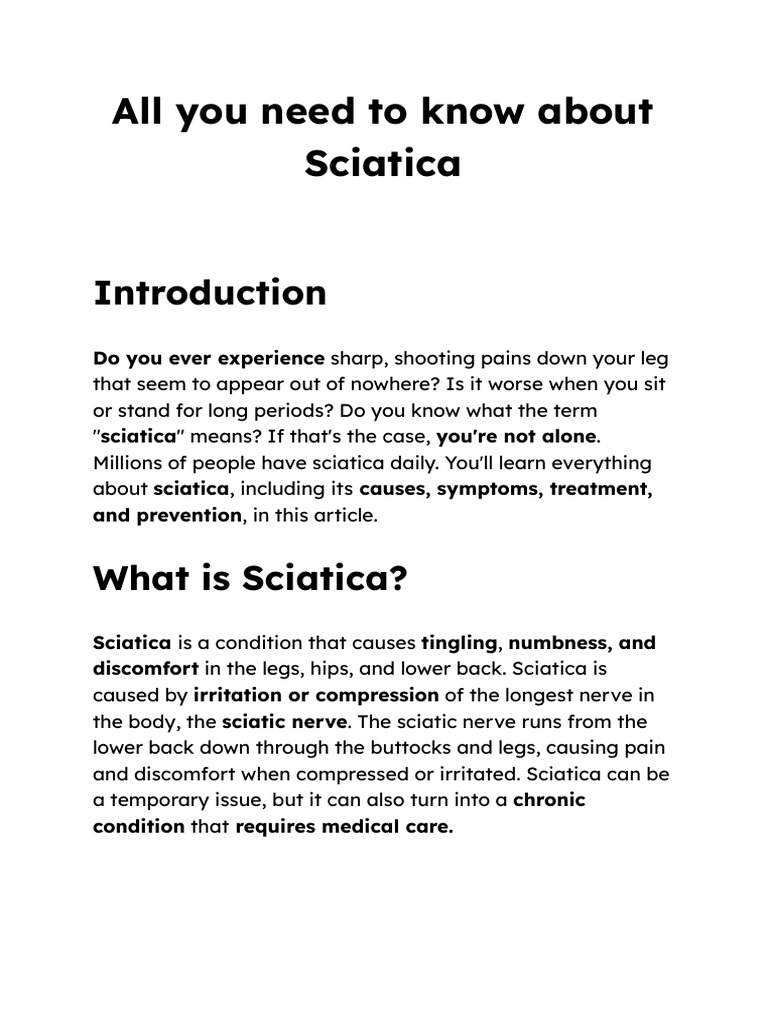 All You Need To Know About Sciatica | PDF | Low Back Pain | Medical ...