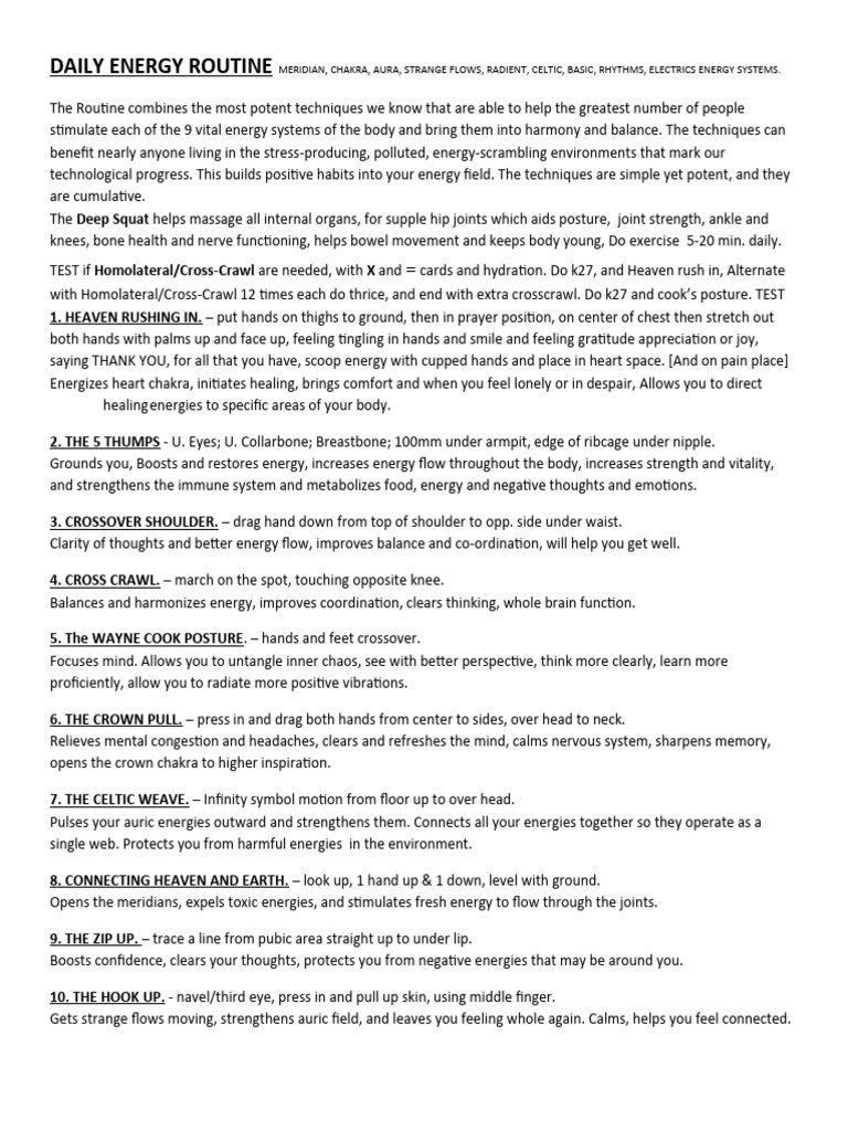 Daily Energy Routine 1 | PDF | Thought